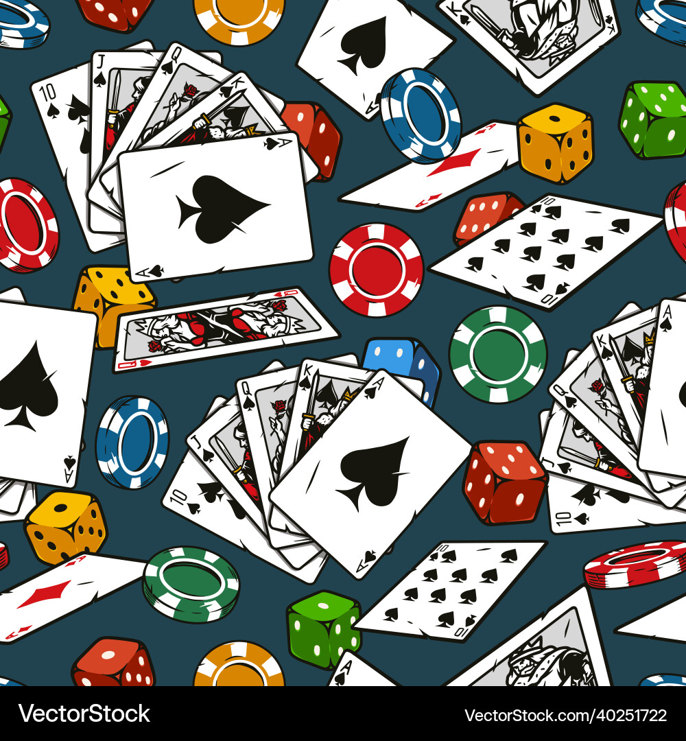 Casino Poker Pattern - Royal Flush Royalty Free Vector Image