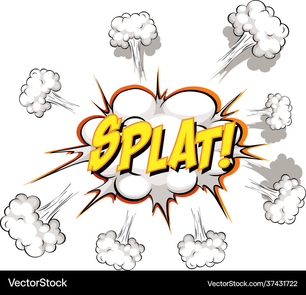 Comic speech bubble with splat text Royalty Free Vector