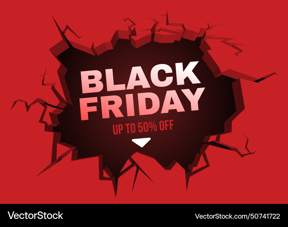 Cracked hole poster Royalty Free Vector Image - VectorStock