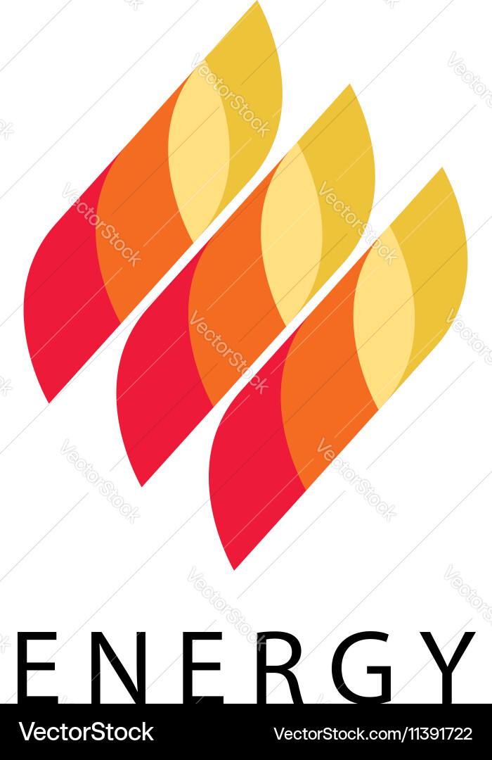 Energy logo abstract fire flame brand Royalty Free Vector