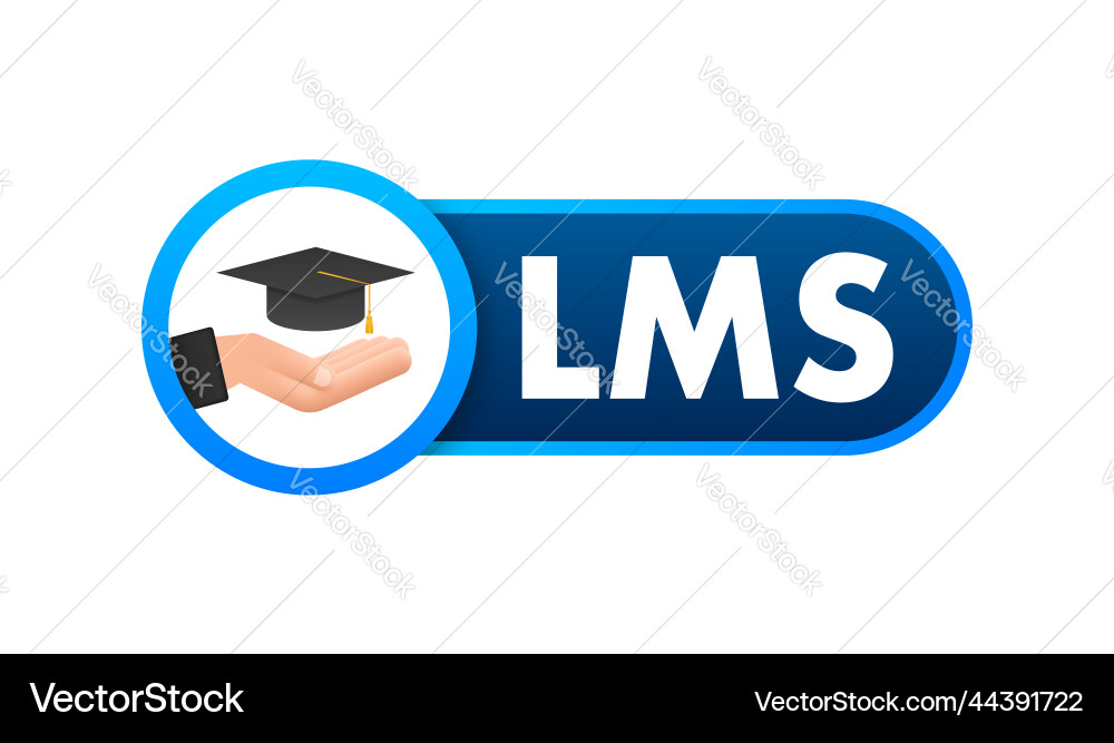 Flat web template with lms for concept design Vector Image