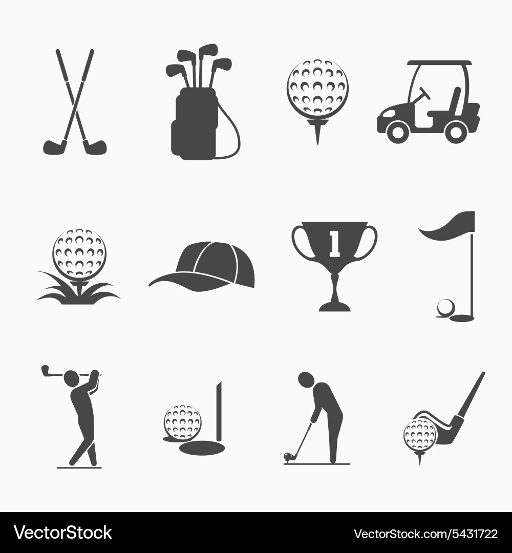 Golf Icon Set - Sports & Recreation Royalty Free Vector