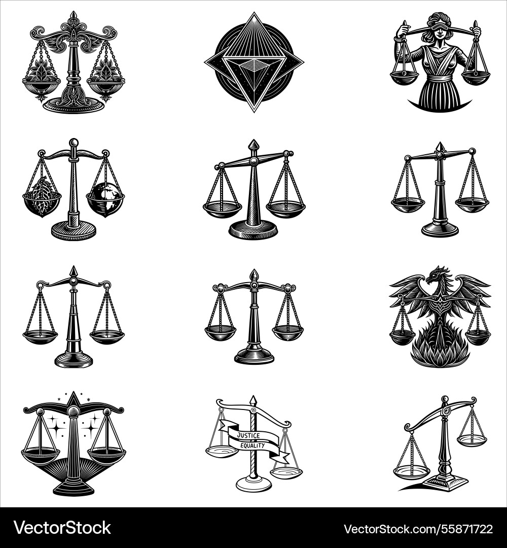 Justice scale Royalty Free Vector Image - VectorStock