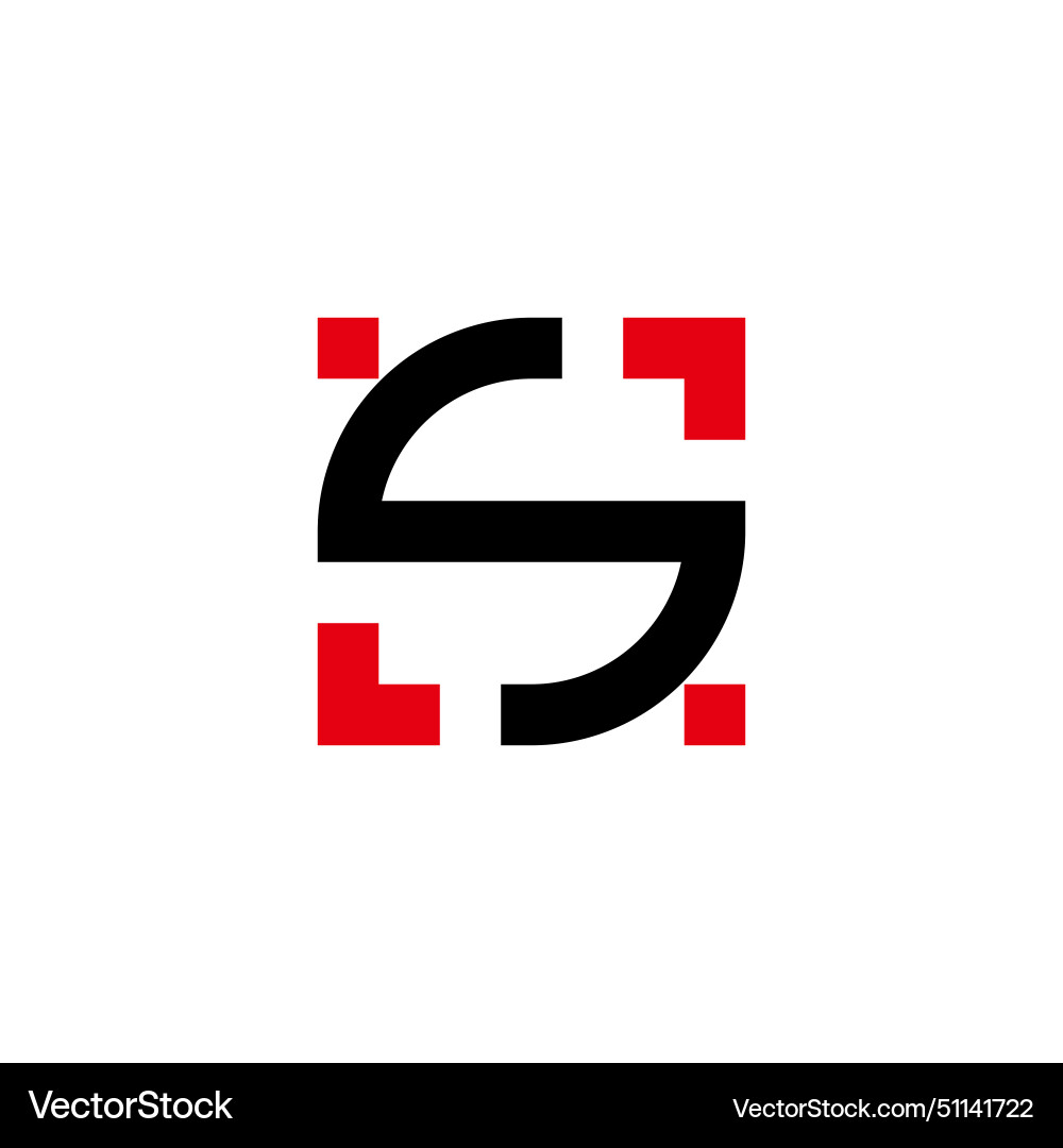 Letter s simple camera logo symbol Royalty Free Vector Image