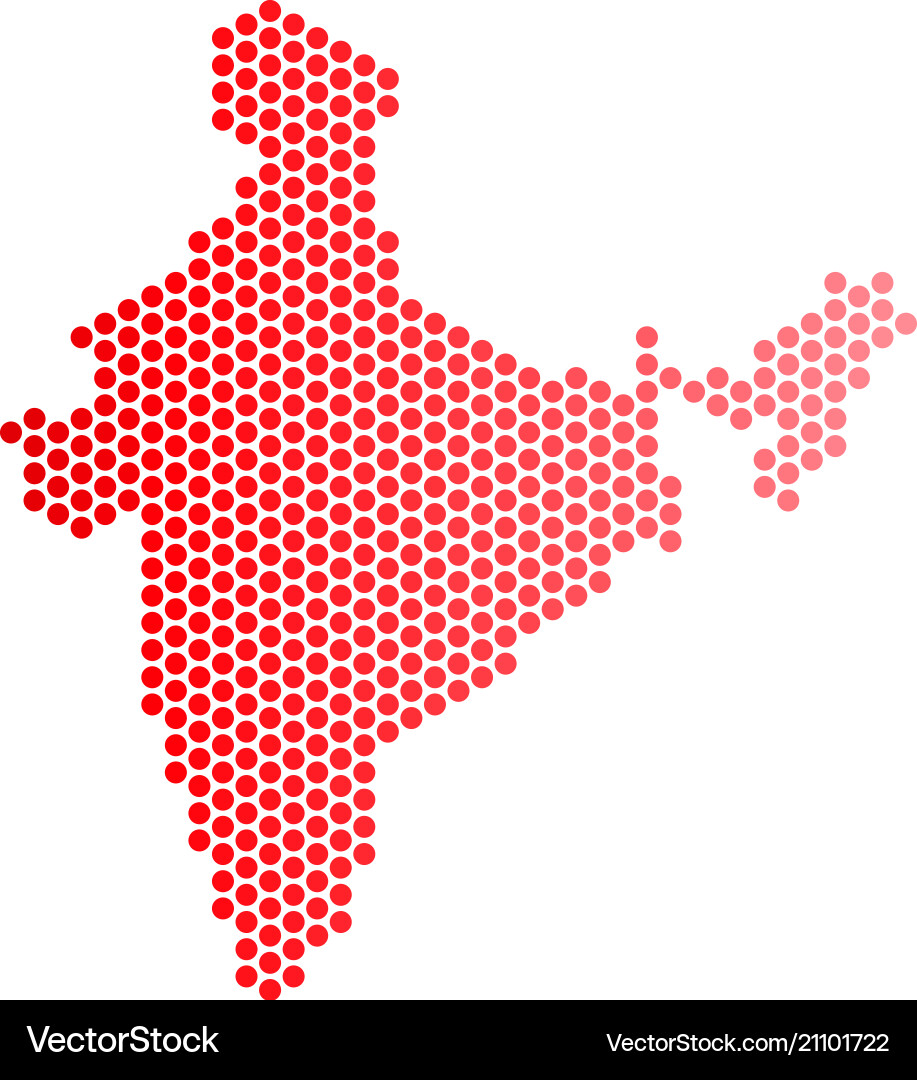 Red dot india map Royalty Free Vector Image - VectorStock