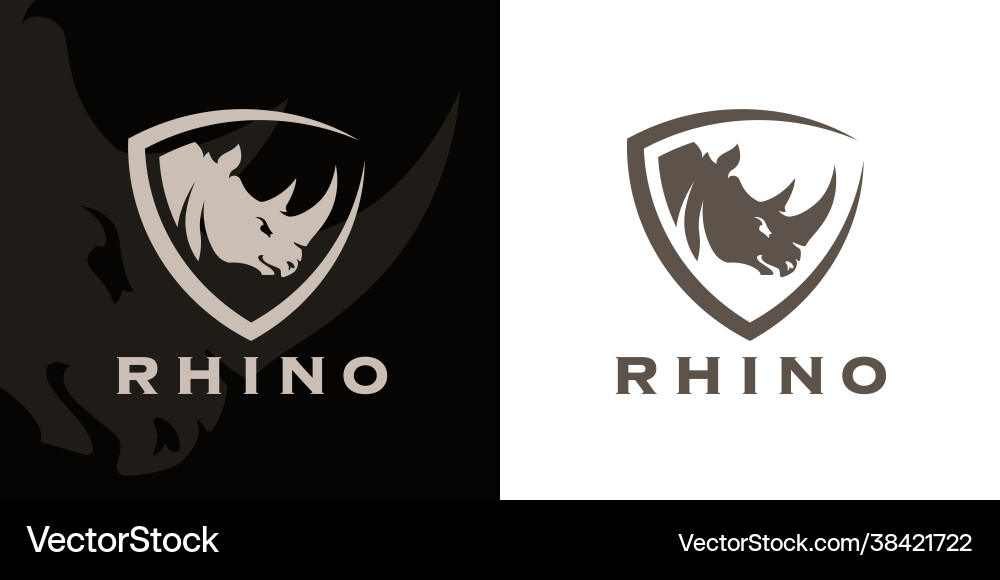Rhino shield logo icon Royalty Free Vector Image