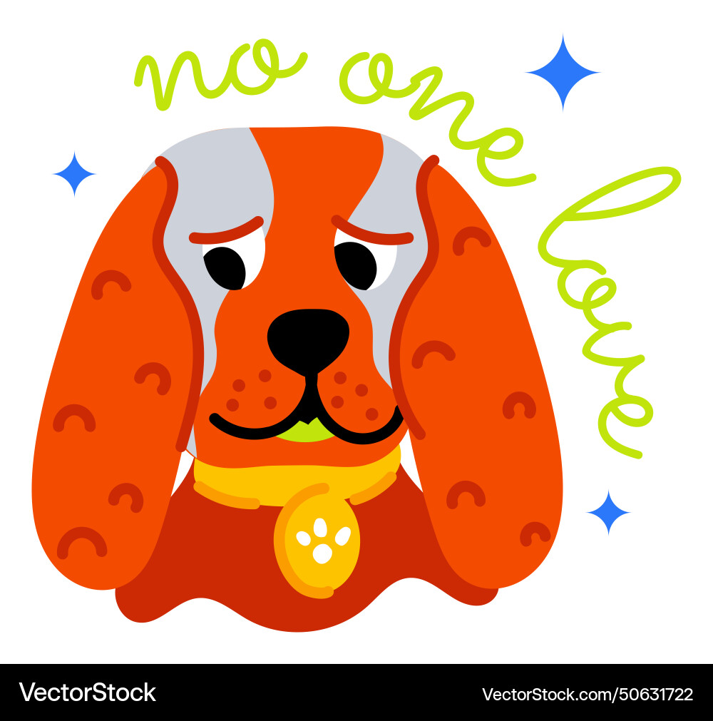 Sad dog Royalty Free Vector Image - VectorStock