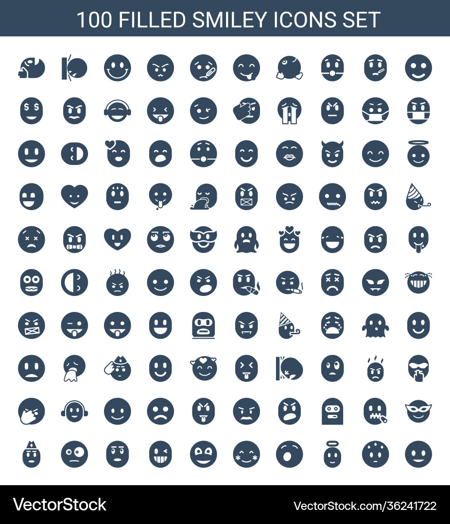 Smiley Icons Lizenzfreies Vektorbild - VectorStock