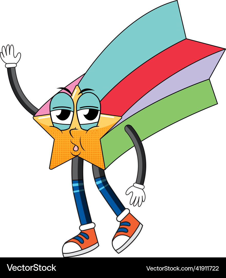 Star cartoon character on white background Vector Image