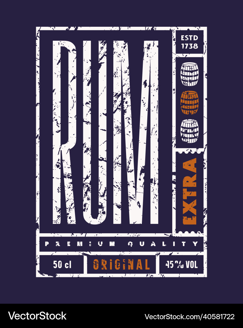 Template label for rum Royalty Free Vector Image