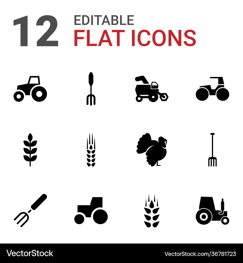 12 agricultural icons Royalty Free Vector Image