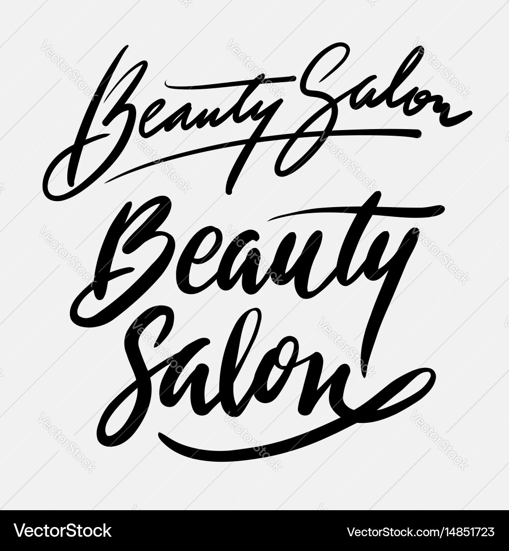Beauty salon hand written typography Royalty Free Vector