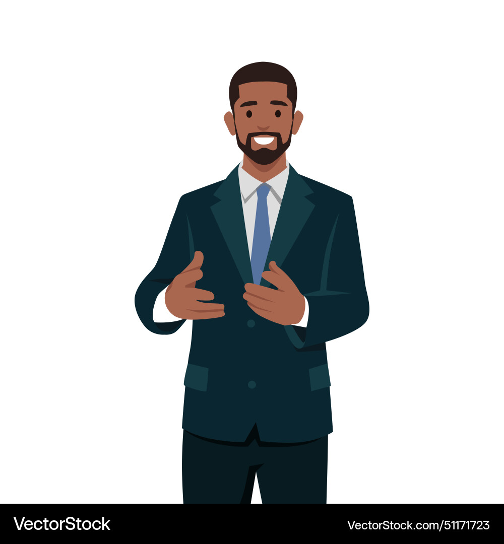 Business man manager in formal suit standing Vector Image