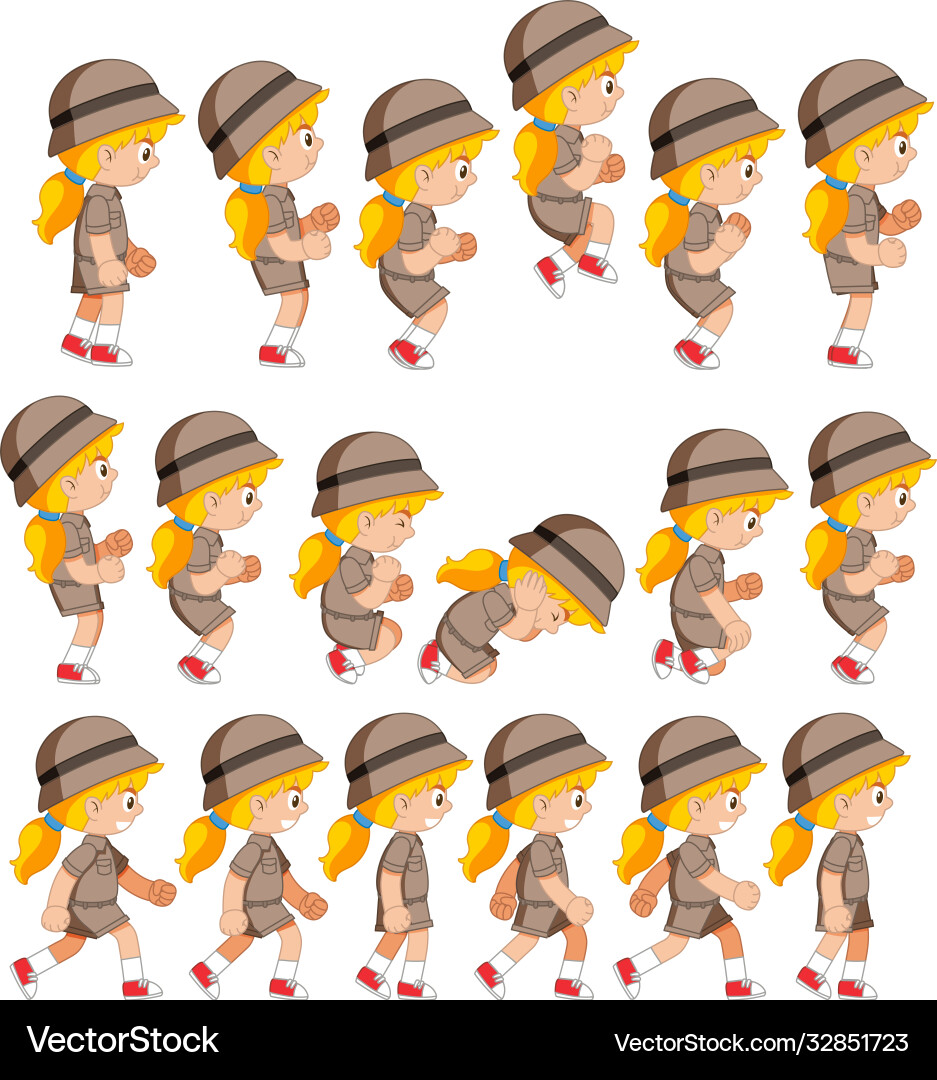 Children in different positions isolated on white Vector Image