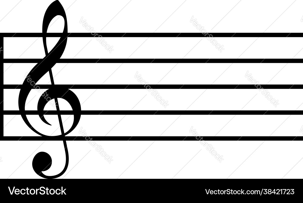 Classic treble music stave staff Royalty Free Vector Image