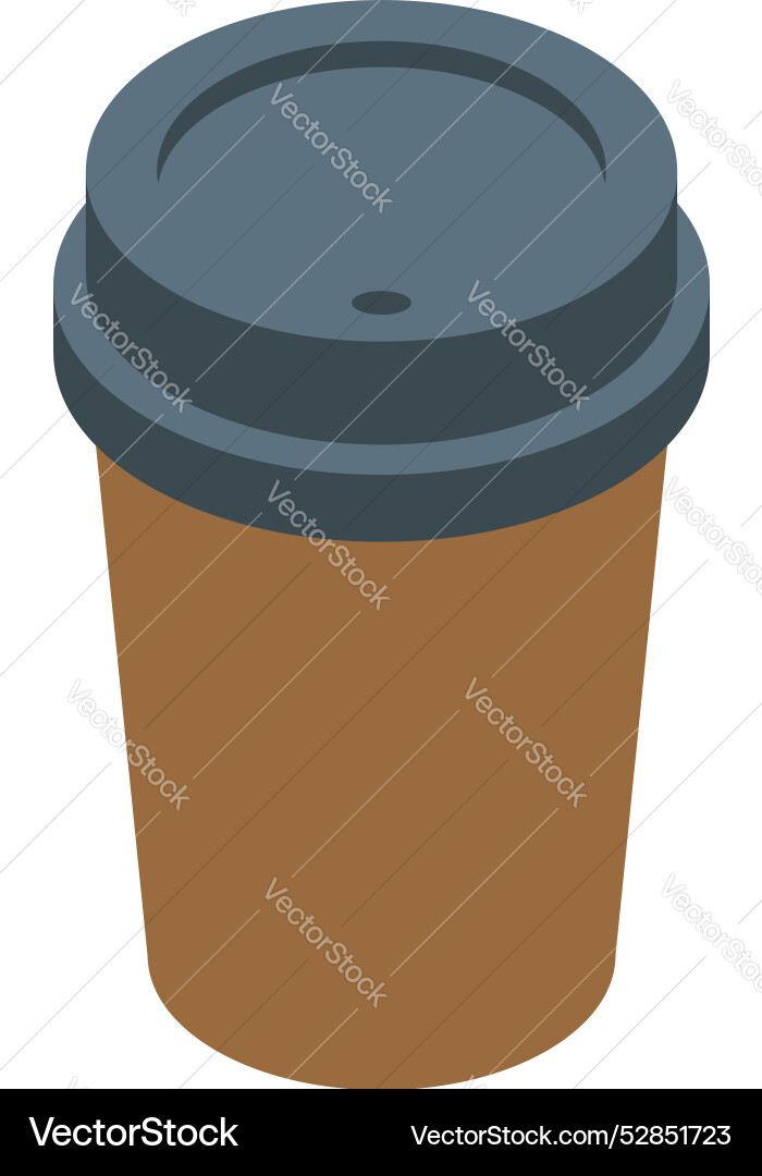 Disposable paper coffee cup isometric view Vector Image