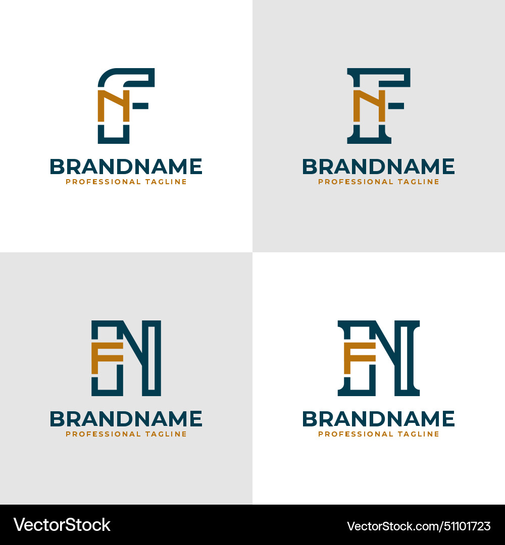 Elegant letters fn and nf monogram logo suitable Vector Image