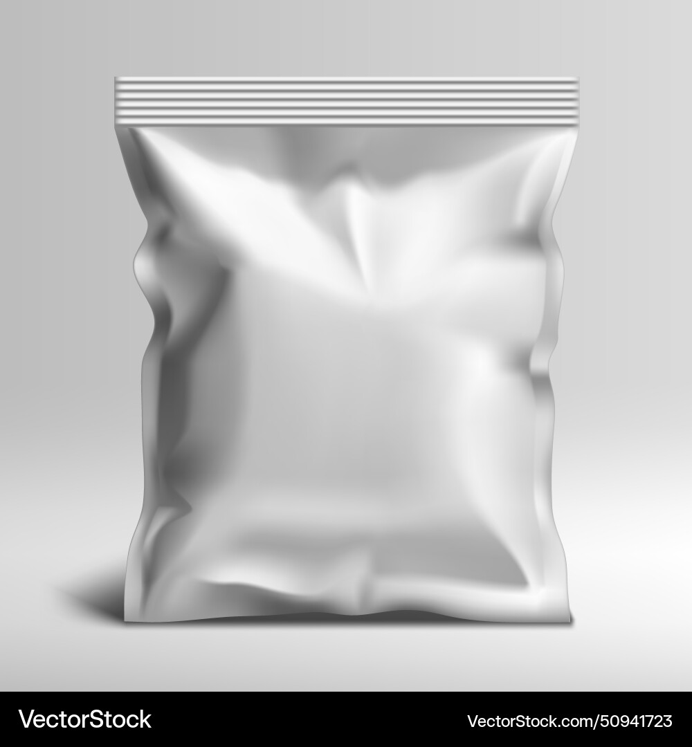 Foil bag packaging for food isolated on white Vector Image