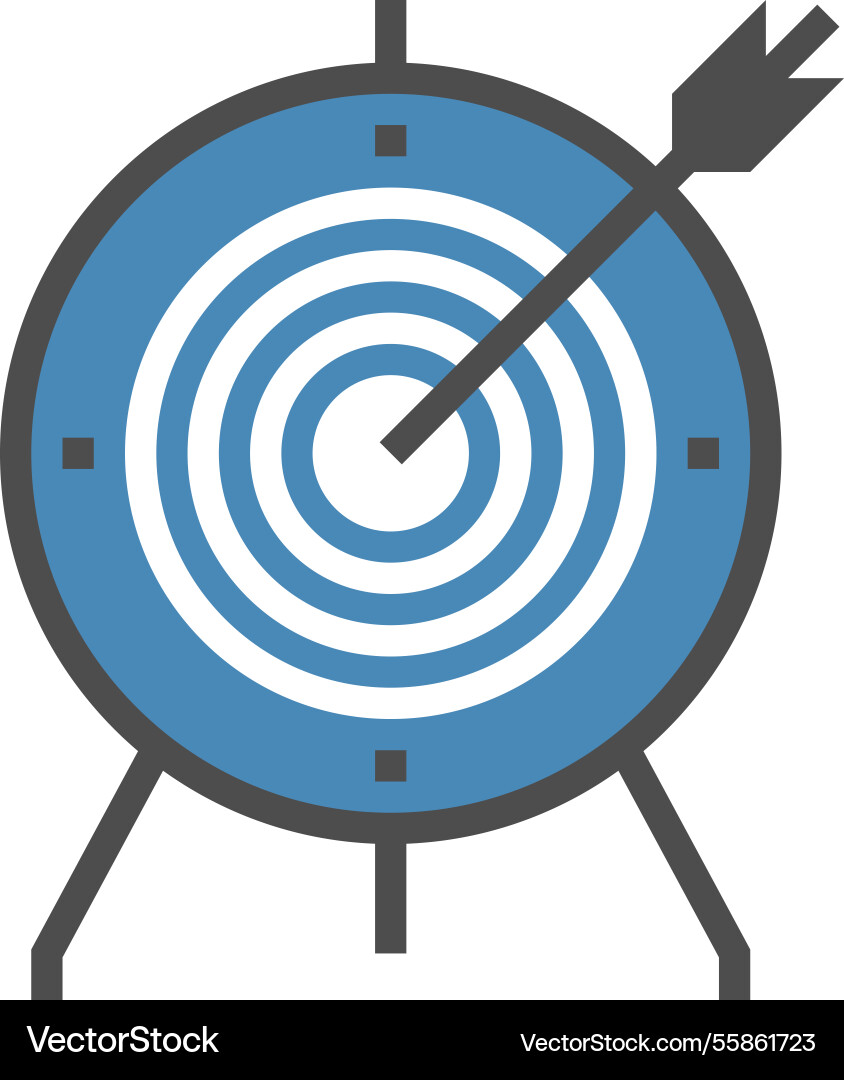 Goals flat web icon concept Royalty Free Vector Image