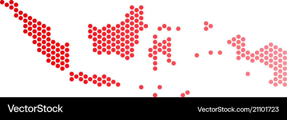 Indonesia Red Dot Map Royalty Free Vector Image