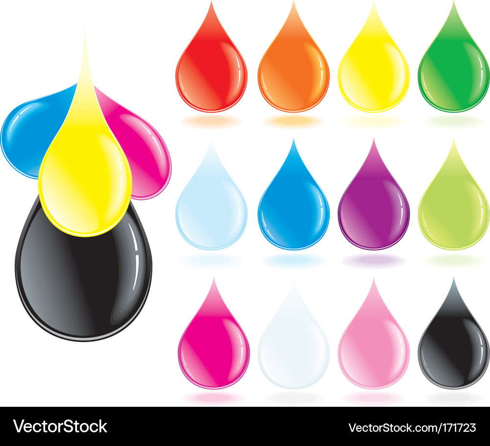 Ink drops Royalty Free Vector Image - VectorStock
