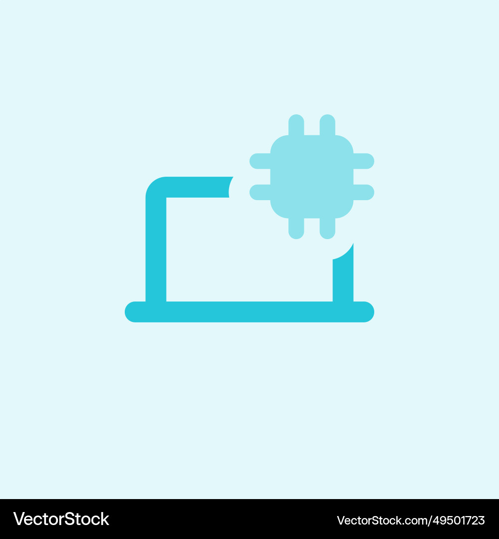 Integration of microchip enhances laptop Vector Image