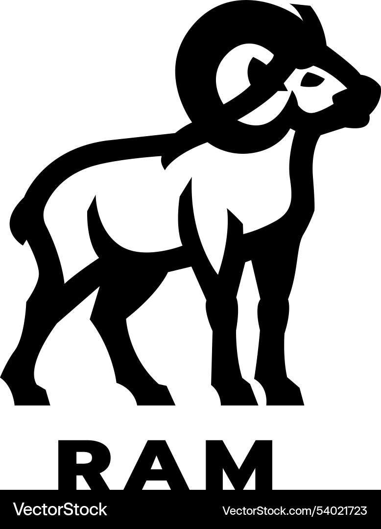 Ram logo symbol Royalty Free Vector Image - VectorStock