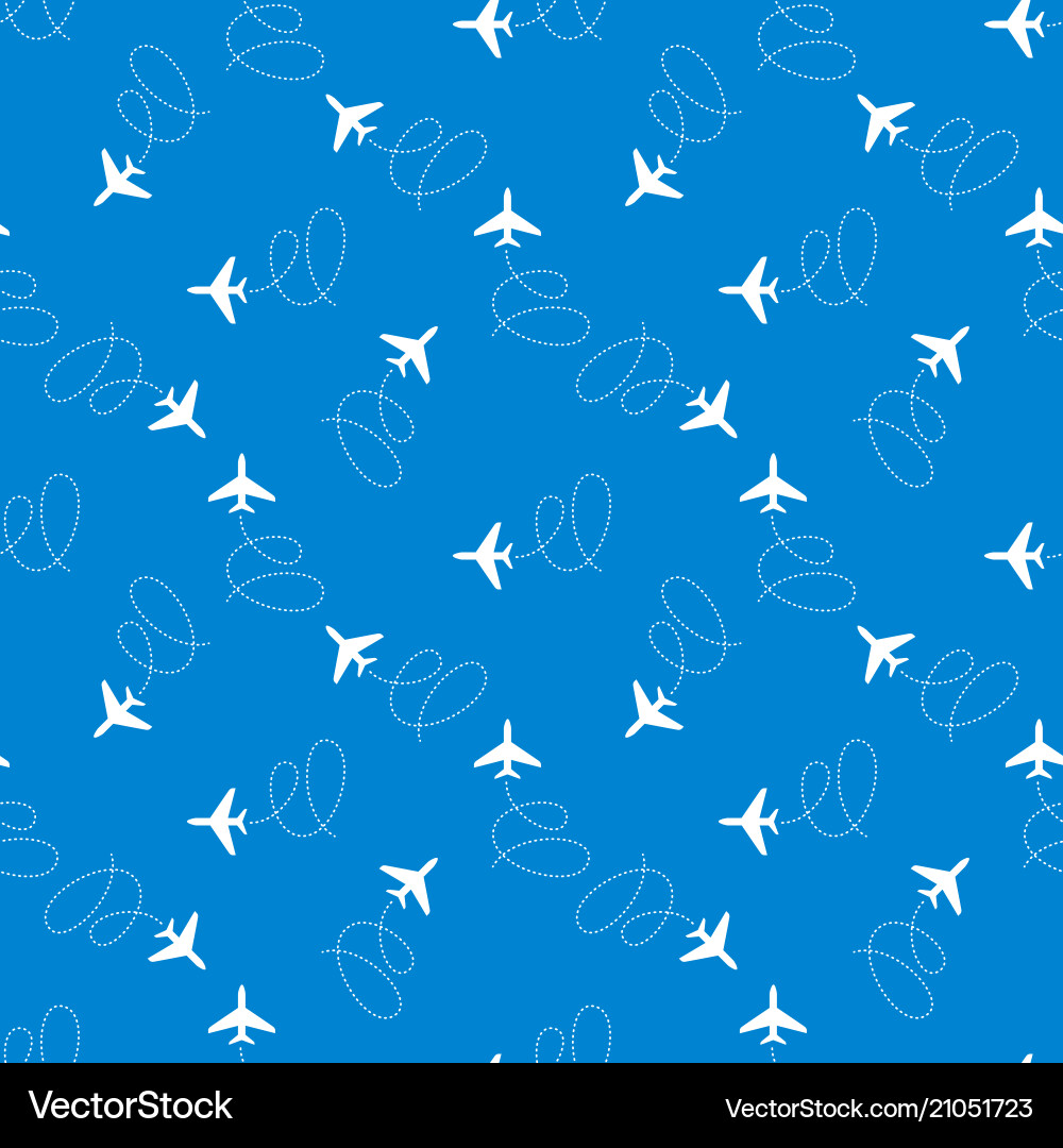 Seamless aircraft pattern Royalty Free Vector Image