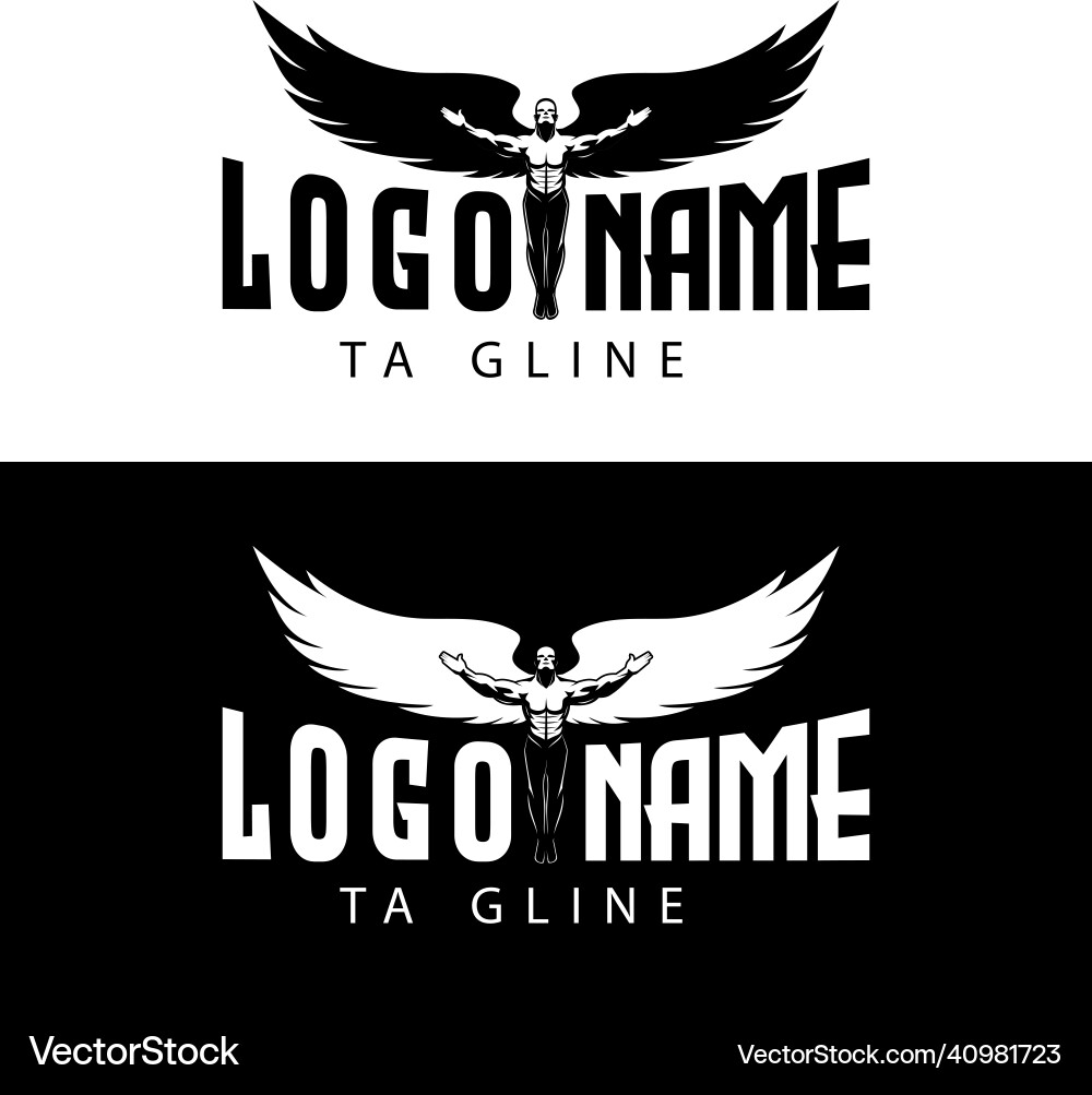 Winged man logo Royalty Free Vector Image - VectorStock