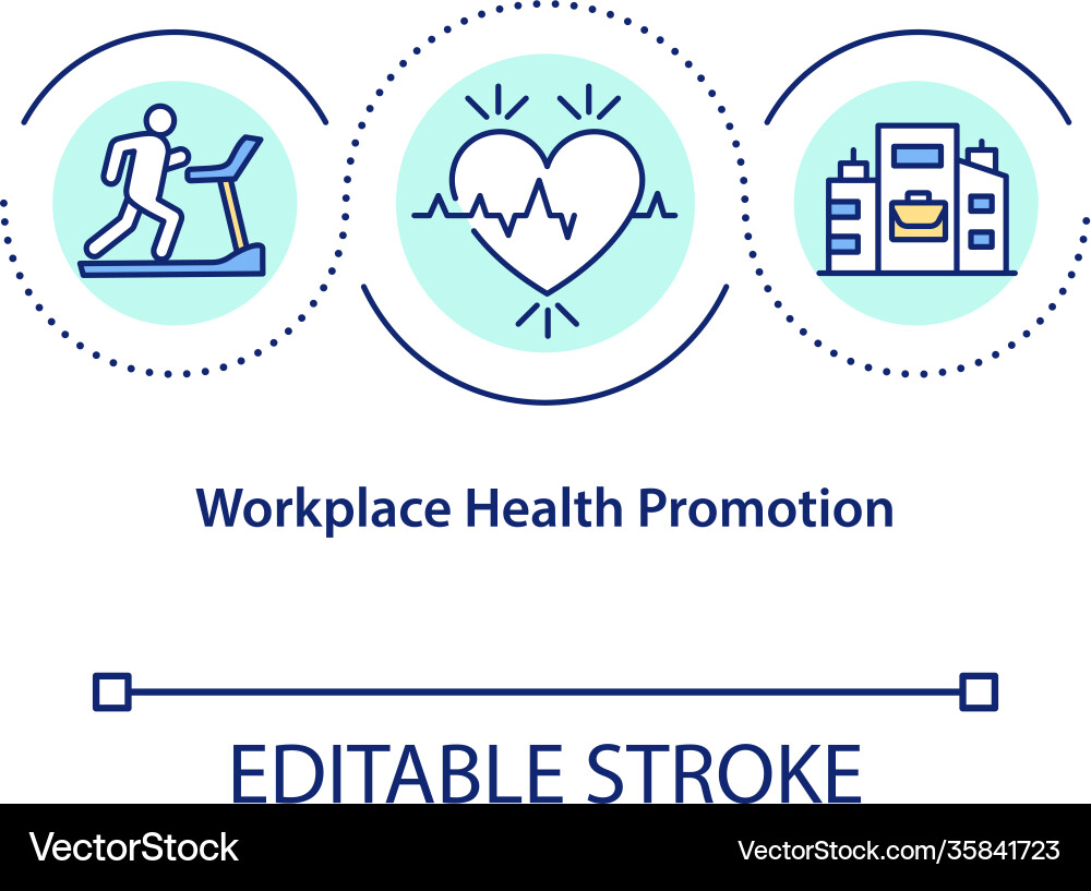 Workplace health promotion concept icon Royalty Free Vector