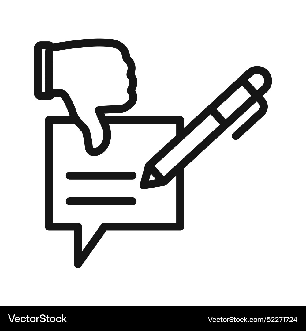 Bad feedback icon black line art logo Royalty Free Vector