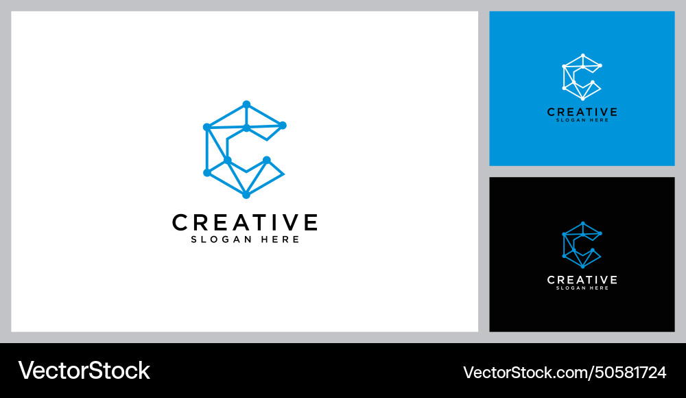 C technology logo letter Royalty Free Vector Image