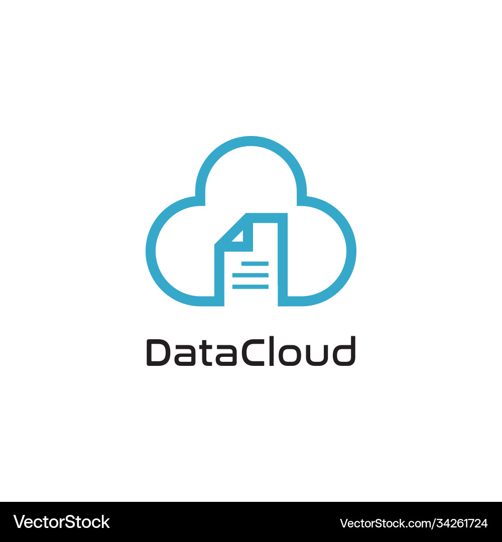Data cloud logo design symbol Royalty Free Vector Image