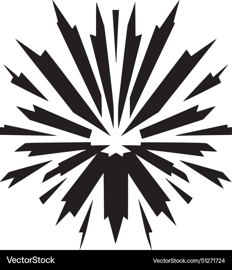 Explosion - black and white Royalty Free Vector Image