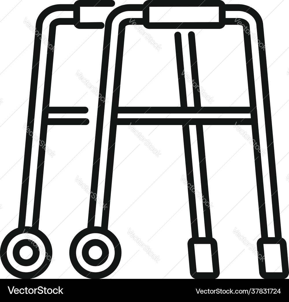 Gehhilfe Symbol Umriss Stil Lizenzfreies Vektorbild