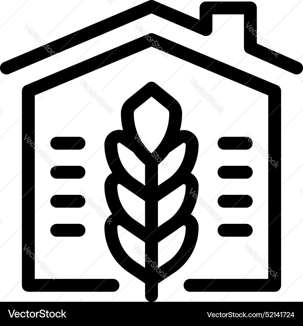 Grain storage building icon representing farming Vector Image