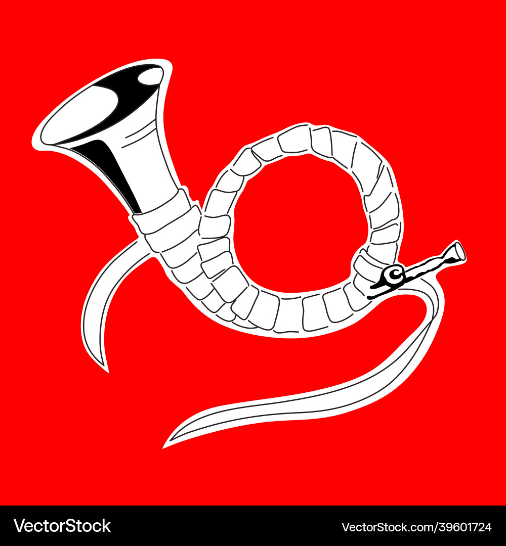 Hunting horn Royalty Free Vector Image - VectorStock
