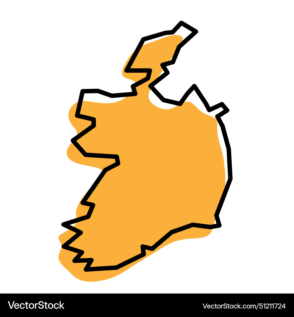 Ireland simplified map Royalty Free Vector Image