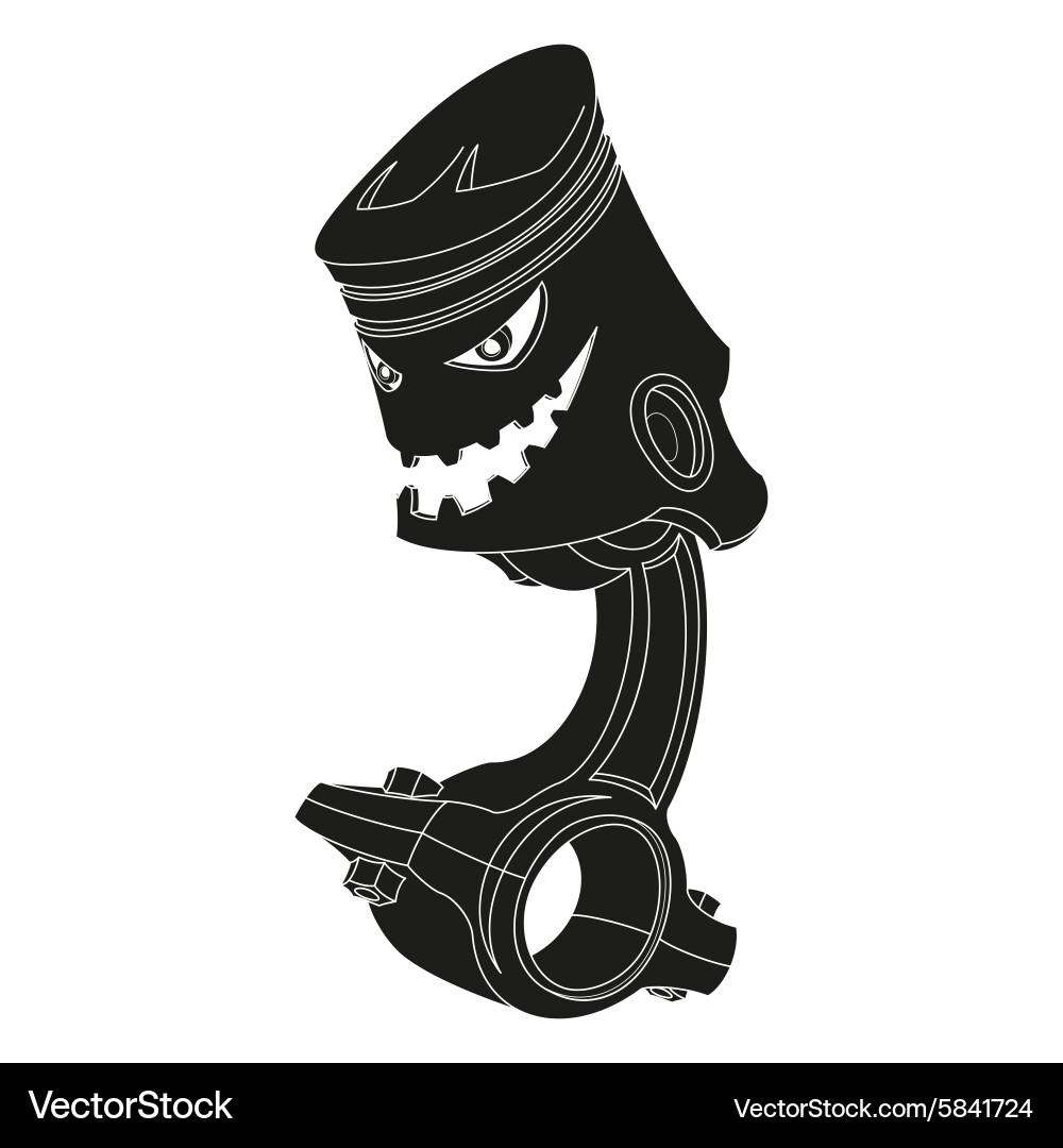 Isolated Piston Silhouette Royalty Free Vector Image