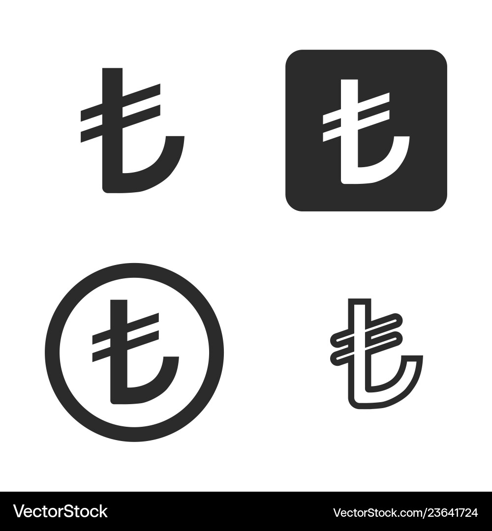 Lira currency symbol set Royalty Free Vector Image