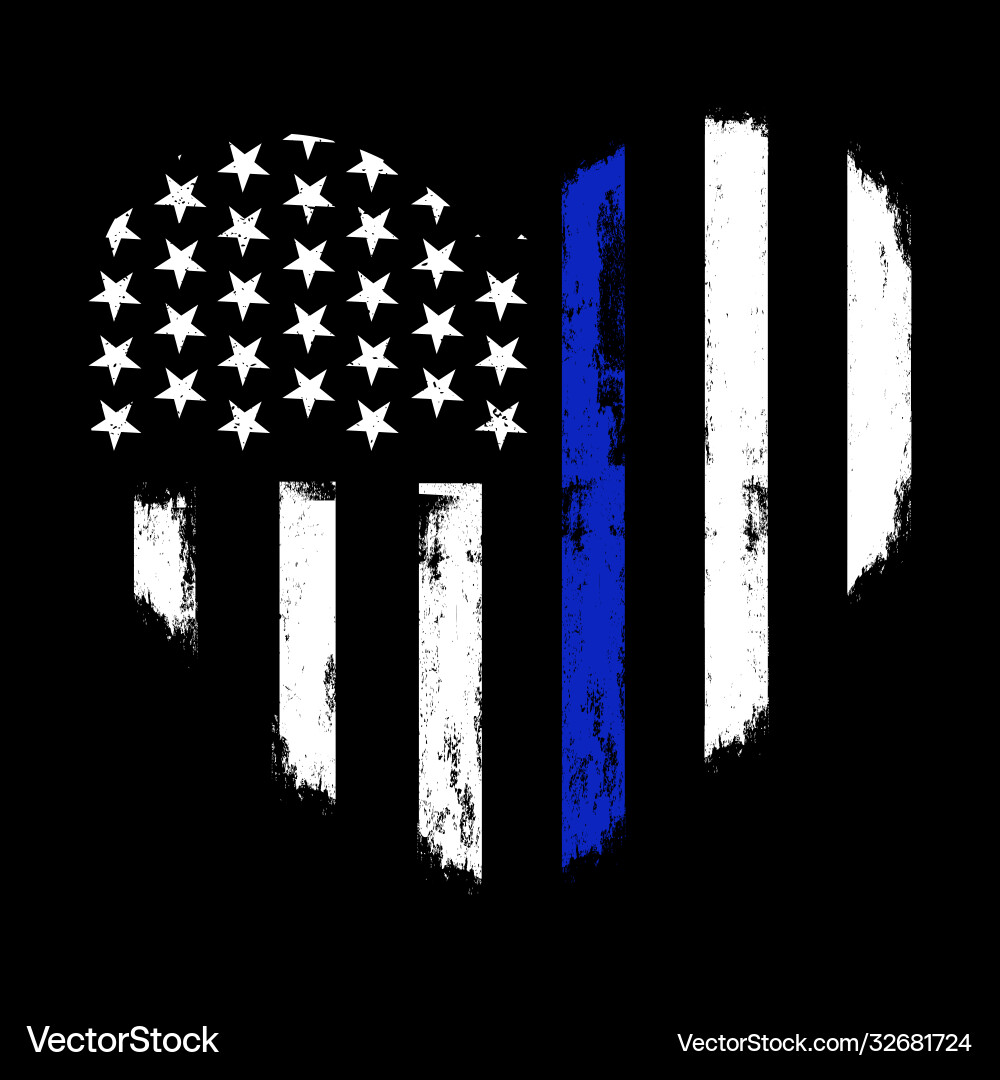Love thin blue line - police officer Royalty Free Vector