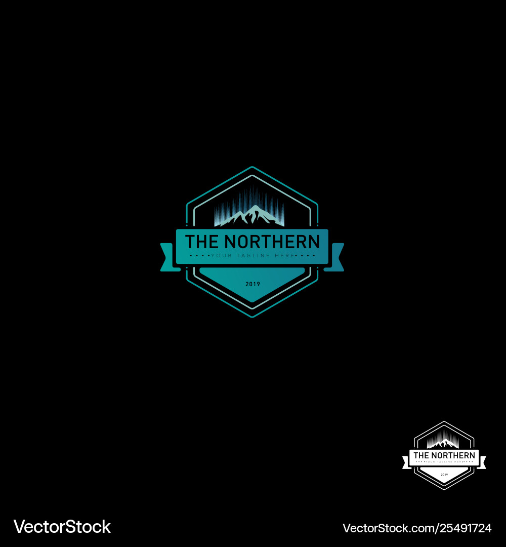 Northern lights logo design Royalty Free Vector Image