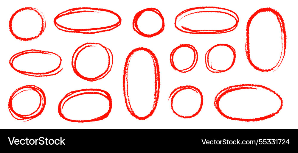 Red Oval Highlight Shapes Royalty Free Vector Image