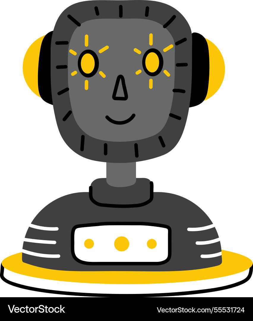 Robot scanning Royalty Free Vector Image - VectorStock