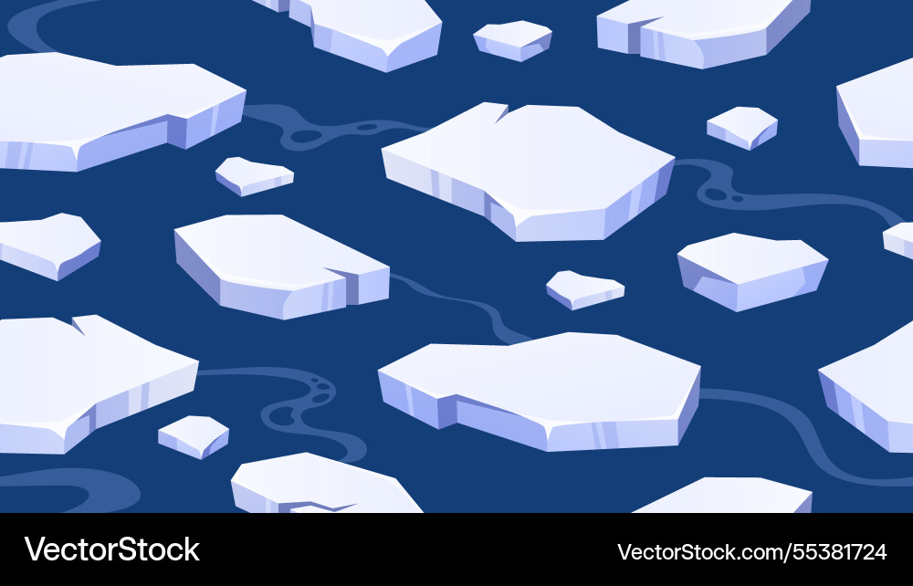 Seamless ice floes pattern arctic cold water Vector Image