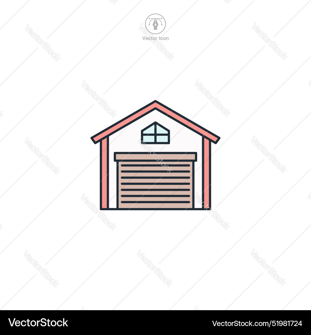 Warehouse icon symbol isolated on white background