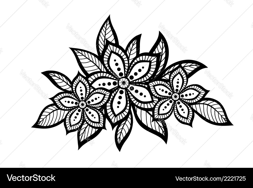 Beautiful floral pattern design element old style Vector Image