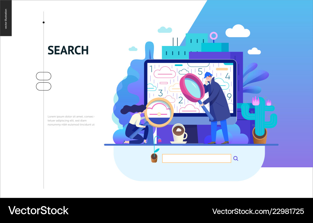 Business series - search page web template Vector Image