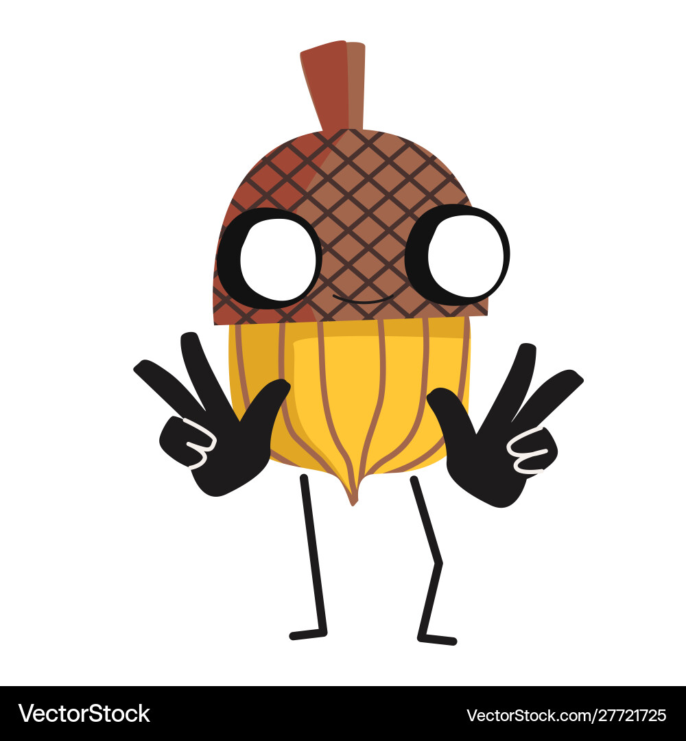 Cartoon acorn character Royalty Free Vector Image