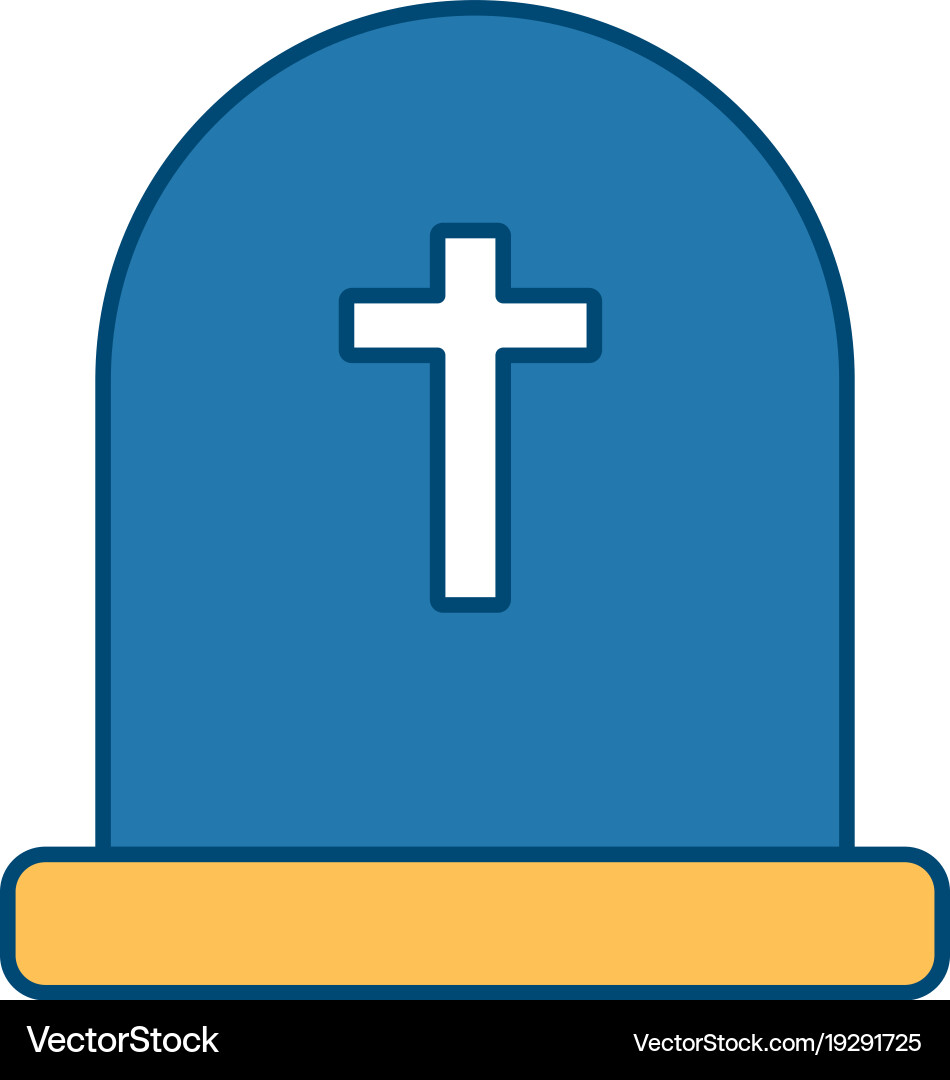 Cemetery tombstone isolated Royalty Free Vector Image